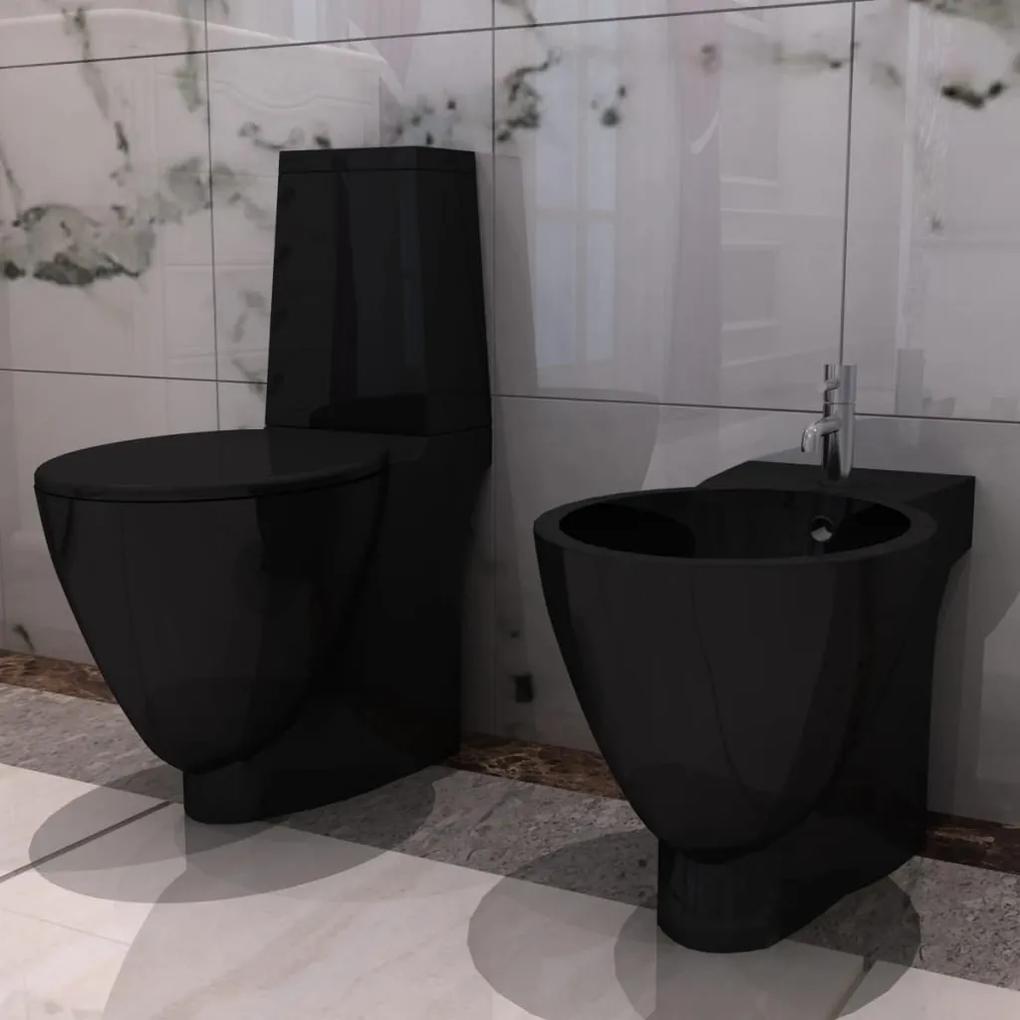 Keramické WC a bidet černé - Default Title