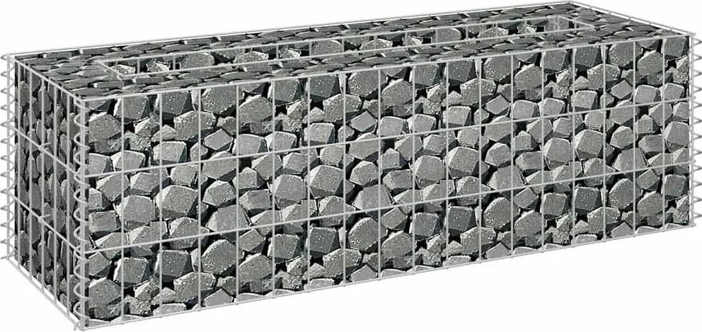 Gabionový vyvýšený záhon pozinkovaná ocel 90 x 30 x 30 cm 145629
