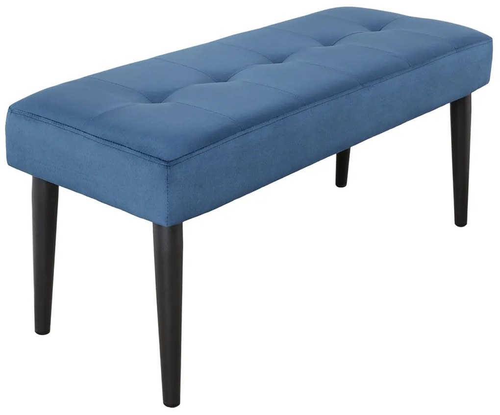 Designová lavice Bailey 95 cm modrý samet
