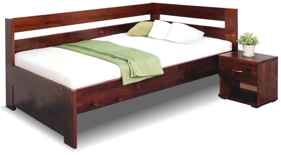 Zvýšená postel Valentin-Pravá, 120x200 cm, masiv smrk BedWorld