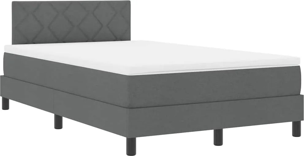 Postel s boxspringem s čelo Tmavě šedá 120 x 190 cm textil 3338749