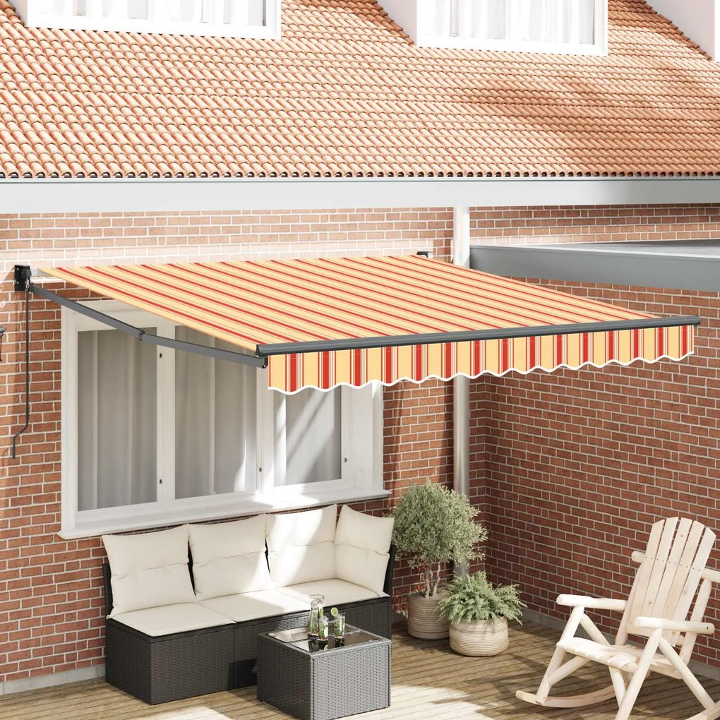 Stahovací markýza Žlutá a oranžová 300 x 250 cm 3329971