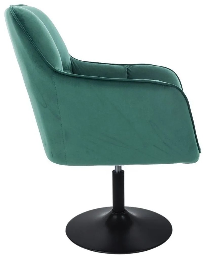 LuxuryForm DESIGN Otočné křeslo AMALFI VELUR na černém talíři - zelené