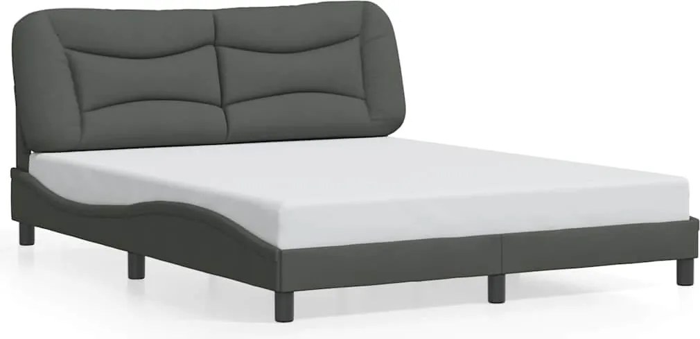 Rám postele bez matrace Hvar tmavě šedý 160 x 200 cm textil 3207780