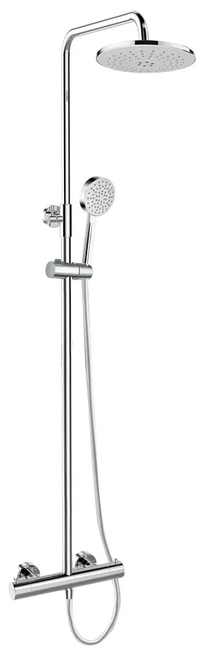 Mereo Mereo, Termostatická nástěnná sprchová baterie s hadicí, ruční a talířovou kulatou sprchou O 220 mm, CB60104TSA