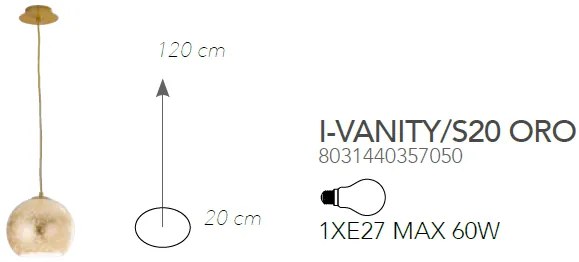 Faneurope I-VANITY/S20 ORO moderní závěsné svítidlo