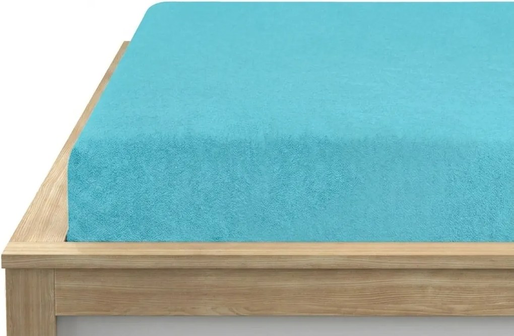 Fleecové napínací prostěradlo MOLTON tyrkysové 90 x 200 cm