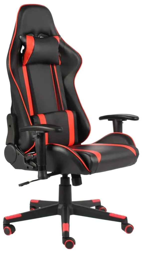 20481 vidaXL Otočná herní židle červená PVC