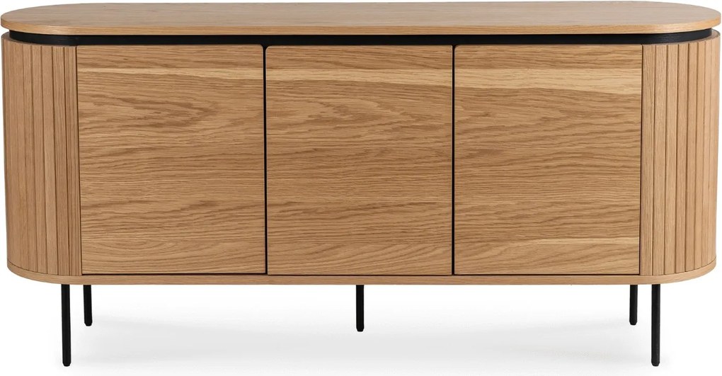 Komoda Beck 160 cm černá/dub přírodní