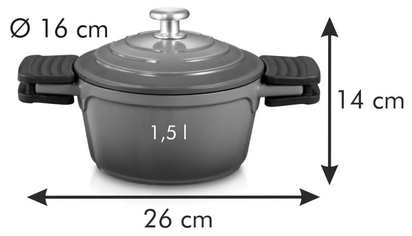 Kastrol BORDEAUX s poklicí ø 16 cm, 1,5 l