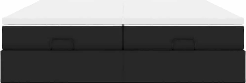 Osmanský rám postele s matrací černá 200x200cm umělá kůže 3311229