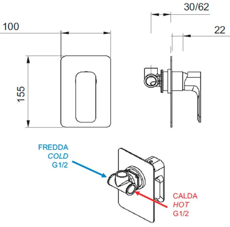 Podomítková sprchová baterie ve zlaté barvě (1 výstup) Spy – Sapho