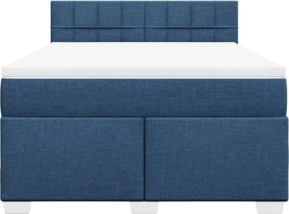 Box spring postel s matrací modrá 140x190 cm textil 3288189