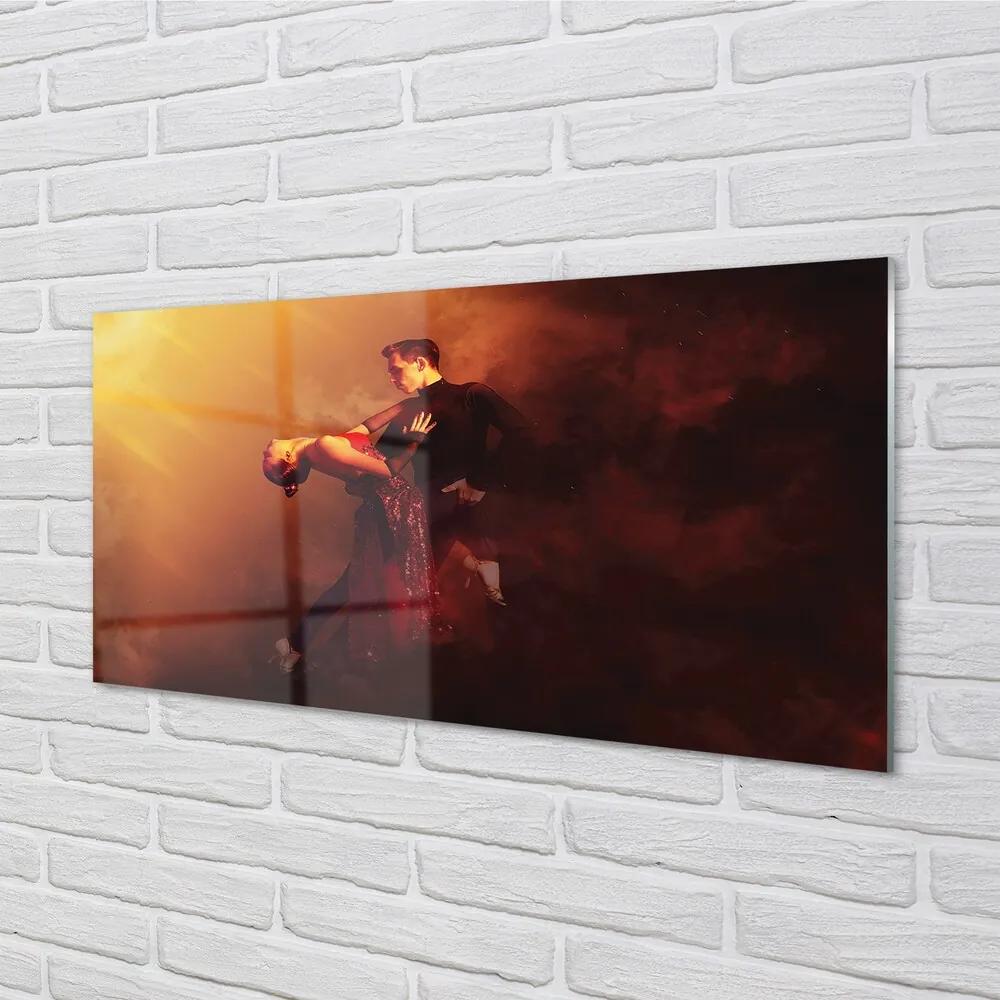 Obraz na skle Lidé tančí v dešti kouř 100x50 cm
