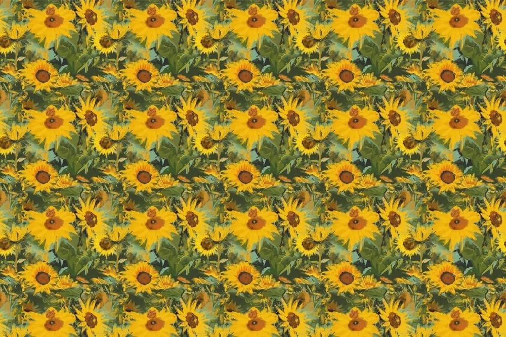 Samolepící tapeta slunečnice ve volné přírodě - 75x1000 cm