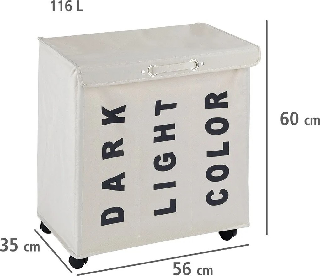 Koš na špinavé prádlo TRIVO BEIGE - až 116 l, WENKO