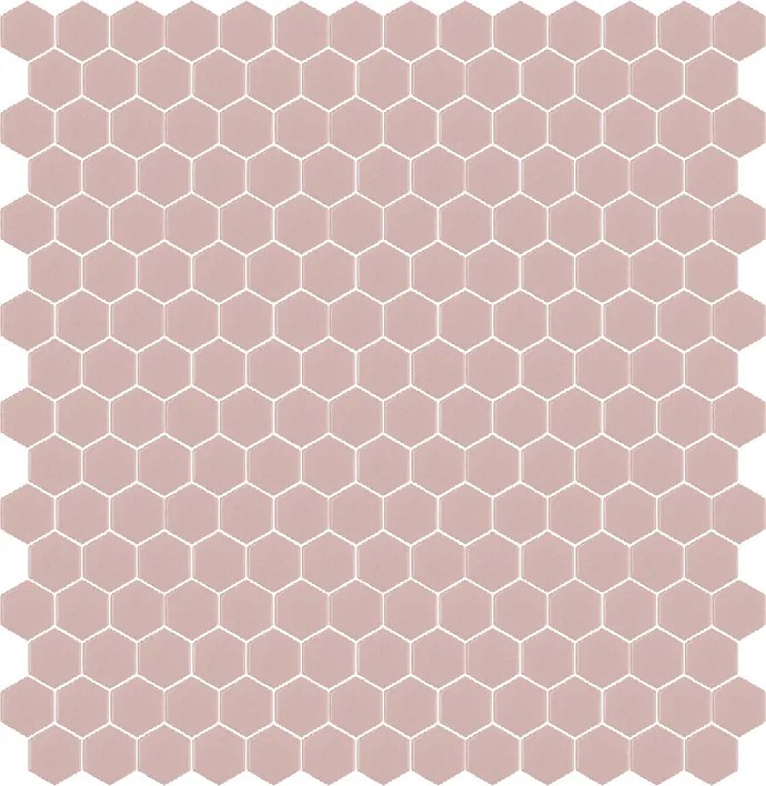 Hisbalit Skleněná mozaika růžová Mozaika 255A SATINATO hexagony 2,3x2,6 (33,33x33,33) cm - HEX255ALH