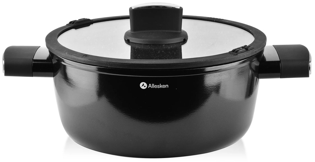 Hliníkový hrnec VALERIAN ALLESKEN ILAG Ultimate NON STICK 4,1 l černý