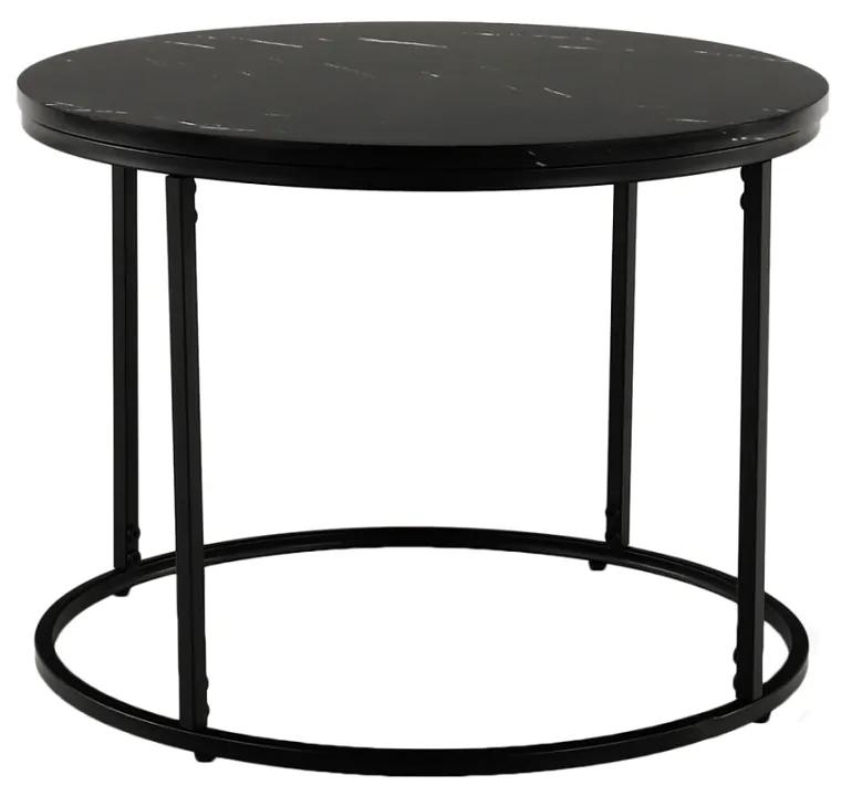 Konferenční stolek GAGIN MDF černý mramor, kov černý lak