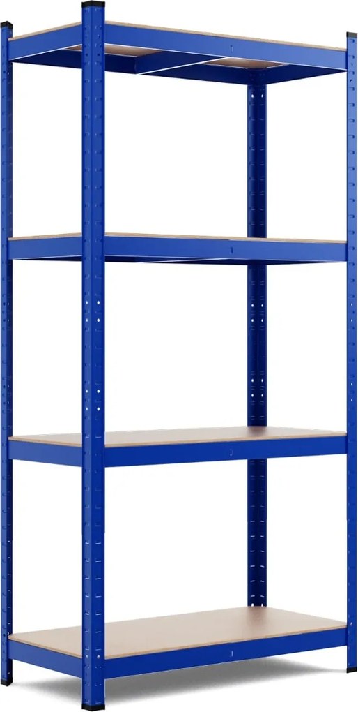 Costway Úložný regál 4 úrovně s kovovým rámem, těžký pojme až 720 kg, modrý