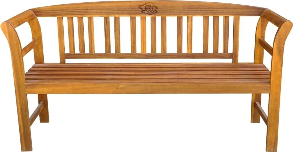 vidaXL Zahradní lavice s poduškou 157 cm masivní akáciové dřevo [3064274] Barva: Černá