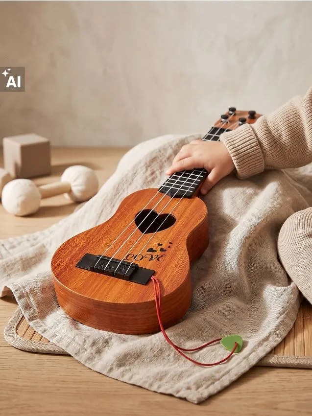 Sinsay - Dětské ukulele s nastavitelnými gumovými strunami - vícebarevná