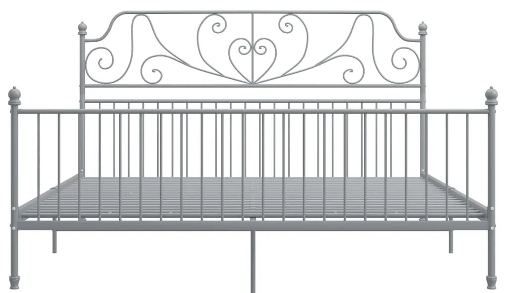 vidaXL Marketos Rám postele šedý kov 200 x 200 cm