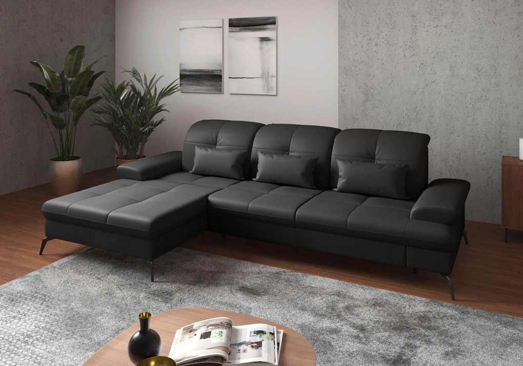 XXXLutz ROHOVÁ SEDAČKA, kůže, černá Sit & More - Sedací soupravy - 000144012148