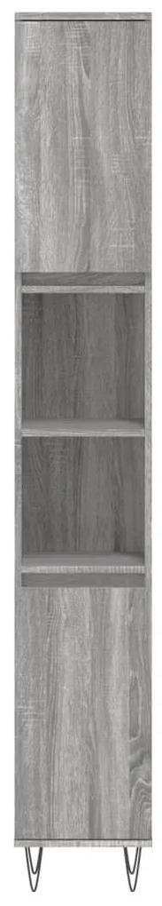 3dílný set koupelnového nábytku šedý sonoma kompozitní dřevo,  3190281