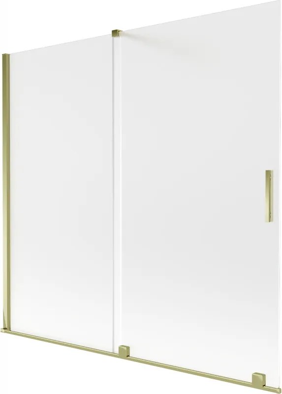 Mexen Velar, 2-křídlová posuvná vanová zástěna 170 x 150 cm, 8mm sklo námraza, zlatá lesklá, 896-170-000-31-50