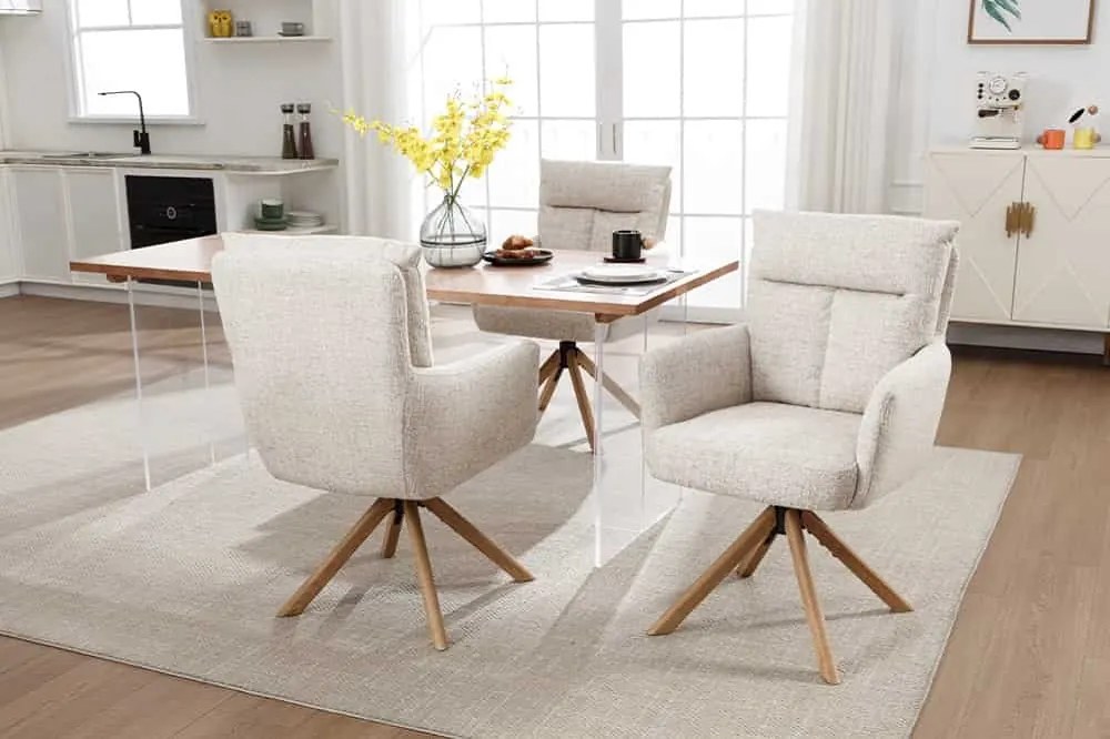 Designová otočná židle Maddison šampaňská / dub