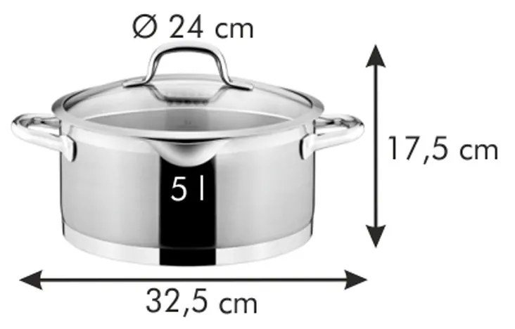 Kastrol PRESIDENT s cedicí poklicí ø 24 cm, 5,0 l