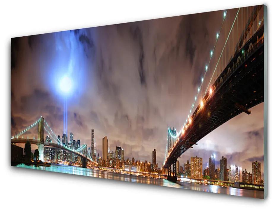 Obraz na skle Most Architektura 125x50 cm