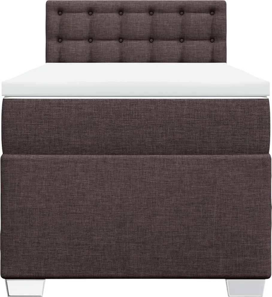 Box spring postel s matrací tmavě hnědá 90x200 cm textil 3288088