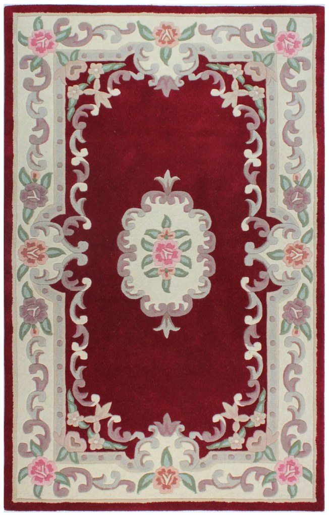 Flair Rugs, Ručně všívaný kusový koberec Lotus premium Red, 120x180, červená, chodba / předsíň