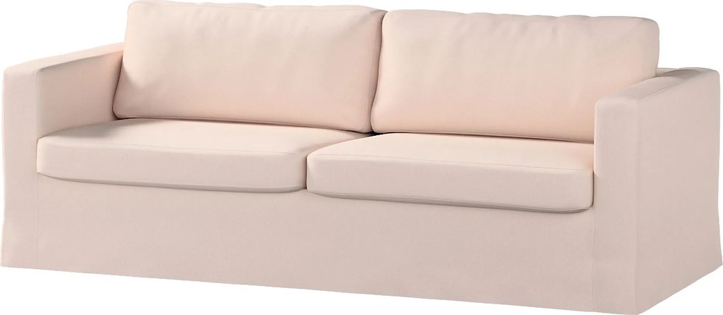 Potah na pohovku IKEA Karlstad 3-místná, nerozkládací, dlouhý barva růžová látka pletený vzor