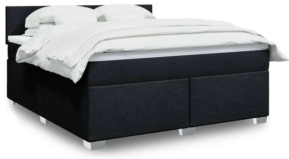 Box spring postel s matrací černá 180x200 cm textil 3288262