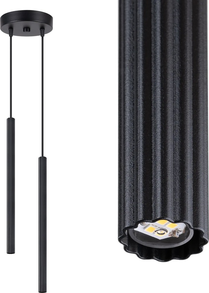 Sollux Lighting Závěsná lampa ARCHE 2P černá