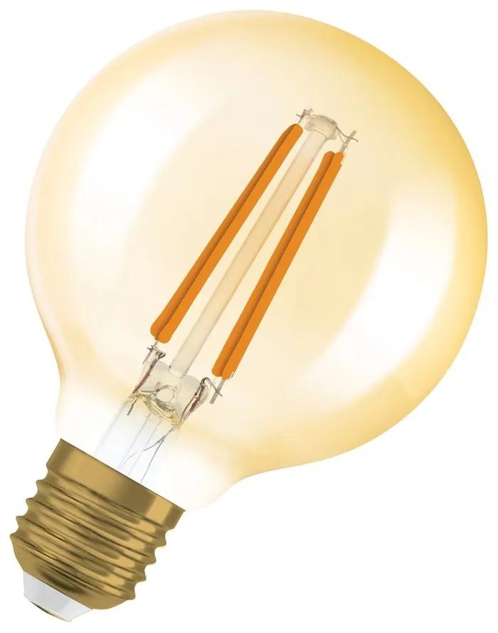 2 ks zlatá LED žárovka E27 VINTAGE 7.2 W, teplá bílá