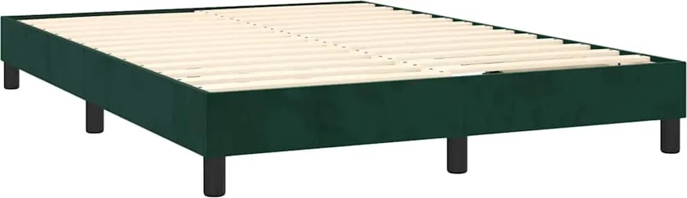 Box spring postel s matrací tmavě zelená 140x200 cm samet 3141488