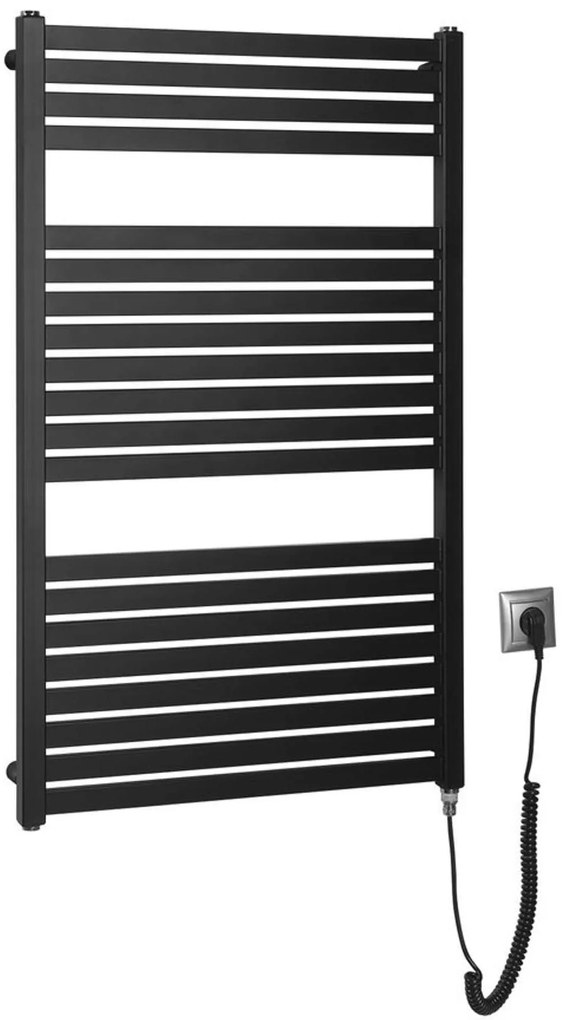 Aqualine - Topné těleso Tondi-E 60x97 cm, 400 W, matná černá DE466T
