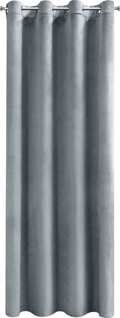 ZATEMŇOVACÍ ZÁVĚS NA KROUŽCÍCH MELANIE 140X260 CM STŘÍBRNÁ
