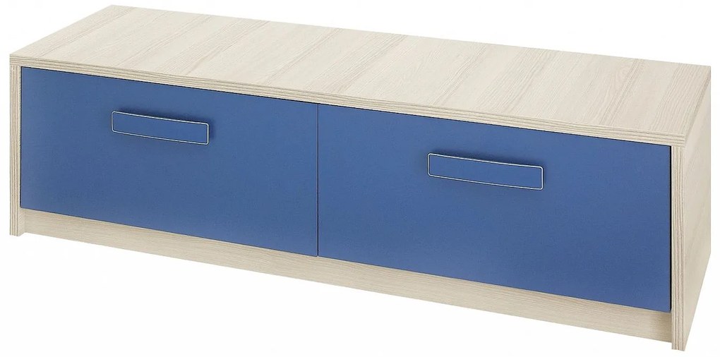 Televizní stolek Irving, LTD + ABS, jasan / modrá