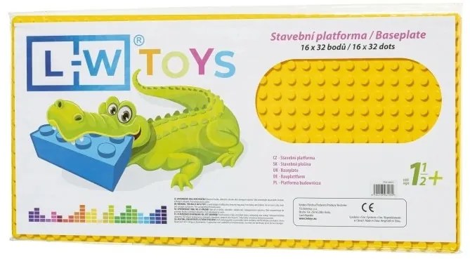 L-W Toys Podložka na stavění - JUNIOR 16x32 bodů žlutá