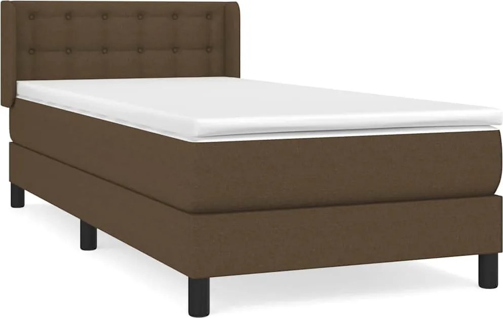 Box spring postel s matrací tmavě hnědá 90x200 cm textil 3130004