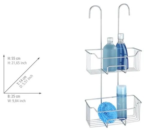 WENKO 24758100 - Sprchová police MILO 25x55 cm stříbrná/čirá
