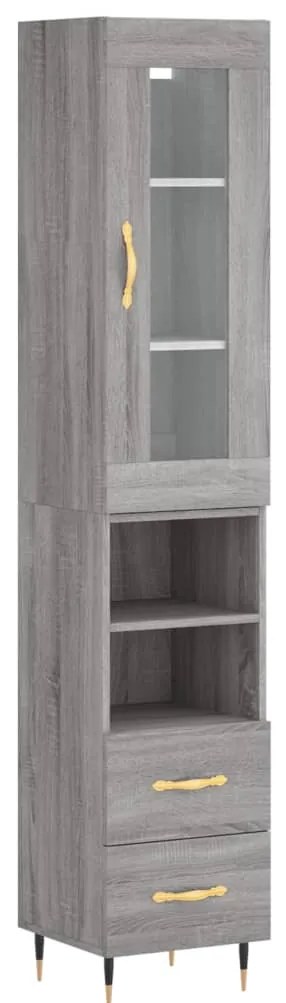 Skříň highboard šedá sonoma 34,5 x 34 x 180 cm kompozitní dřevo