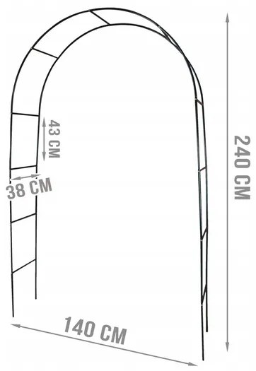 ISO 1719 Zahradní oblouk 240x140x38cm