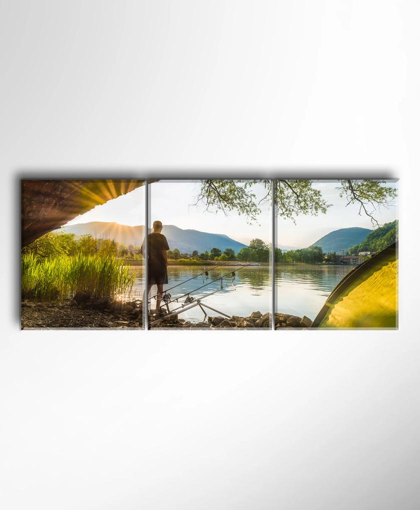 Malvis ® Obraz Východ slunce a rybář ROZMĚR (šířka x výška): jednodílný obdélník 150x100 cm