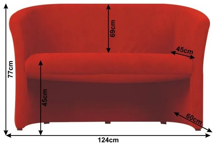 Tempo Kondela, s.r.o. Dvojkřeslo CUBA, červená